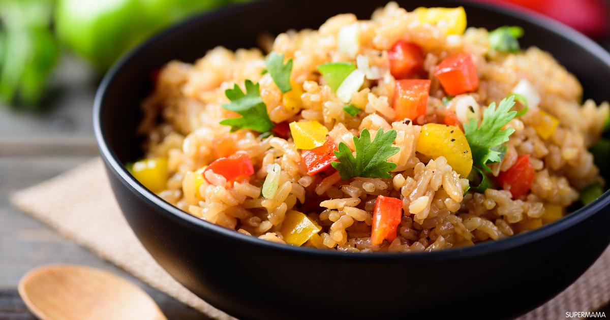 طريقة عمل رز أحمر بالبطاطس | سوبر ماما